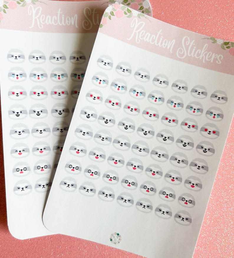 Sloth Emoji Annotating Reaction Stickers | Journaling Stickers ...