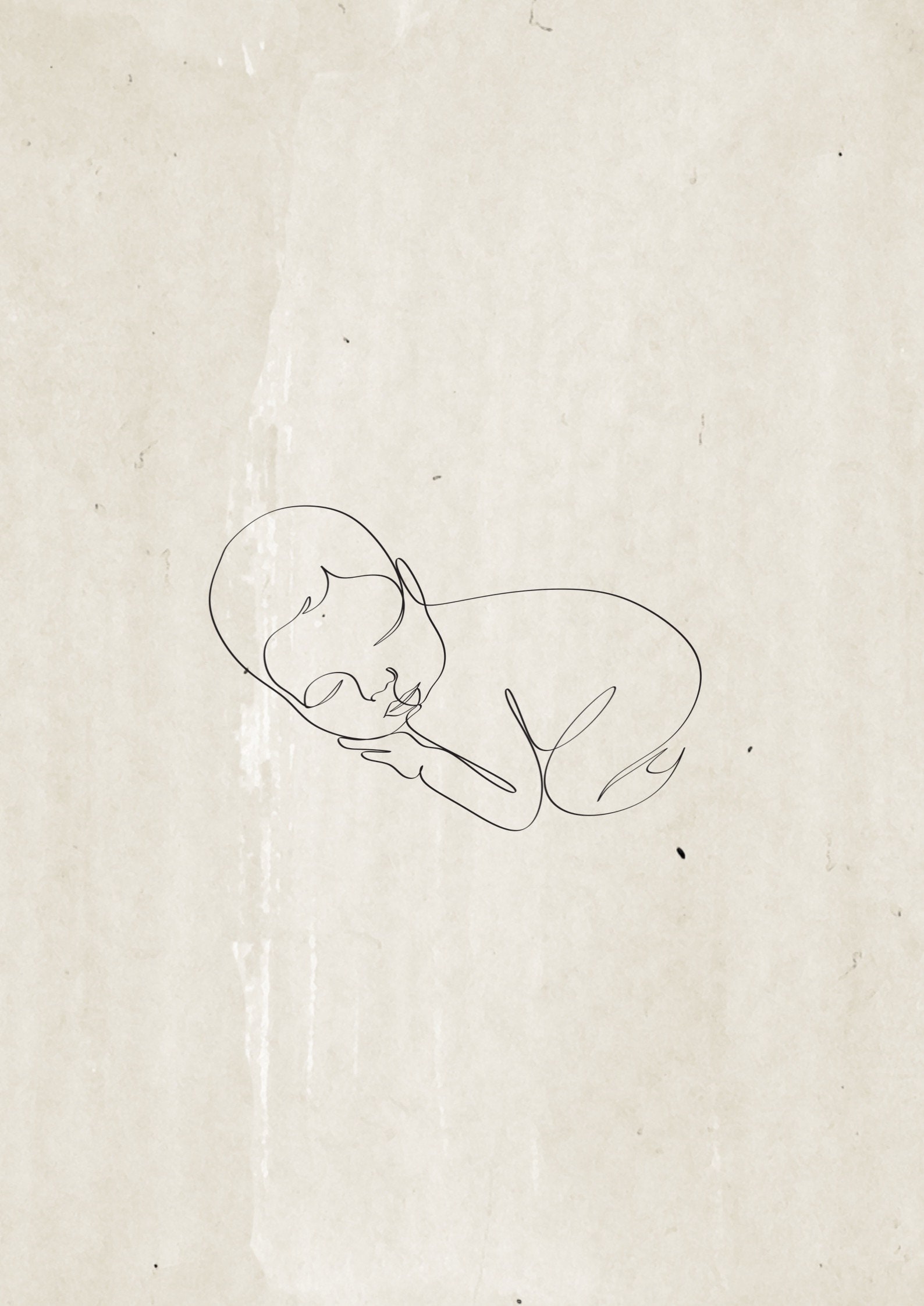 Baby Line Art Print for Nursery DOWNLOAD PNG - Etsy