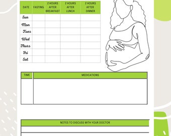 Gestational Diabetes Log Printable, Weekly Gestational Diabetes Tracker ...