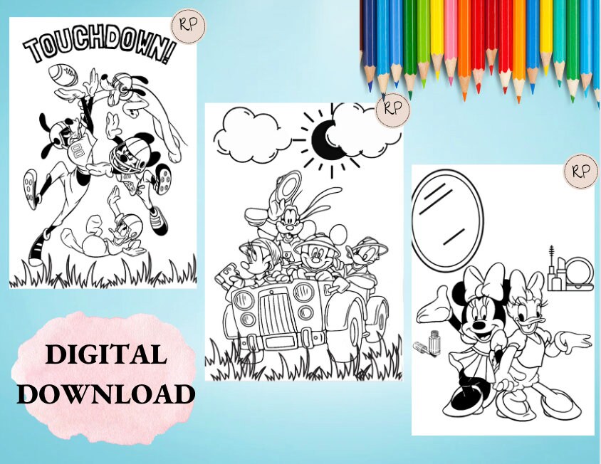 Coloring Pages Mickey & Friends Digital Download: Coloring Pages - Etsy