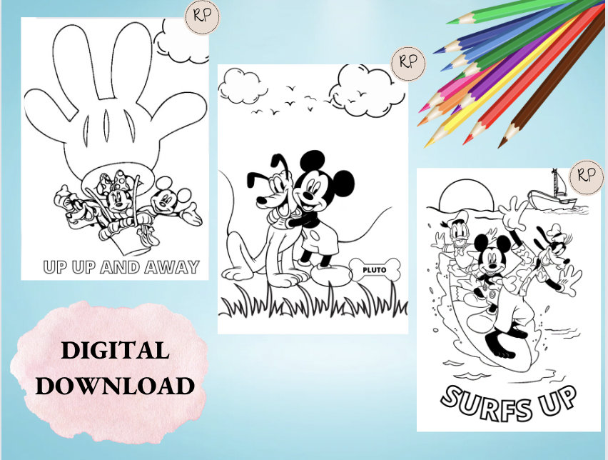 Mickey & Friends Coloring Pages: 15 Kids Designs (digital Download) - Etsy