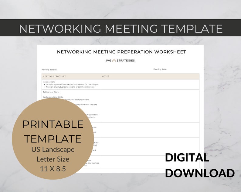 Networking Meeting Template - Etsy