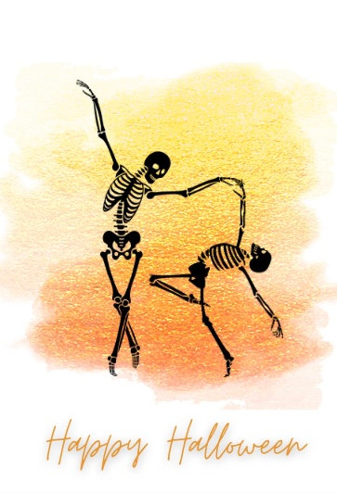 Dancing Skeleton Halloween Card Digital Download Printed - Etsy
