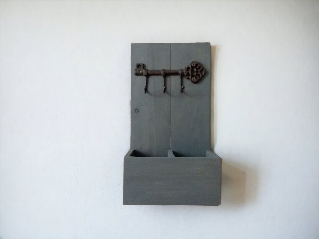 Wooden Key Holder 3 Hook Entryway Organizer Mail Cubby CEDAR - Etsy