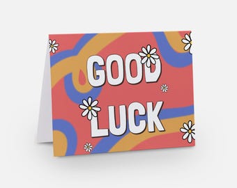 Best of Luck, Printable Card, Instant Download, Digital Good Luck Card ...