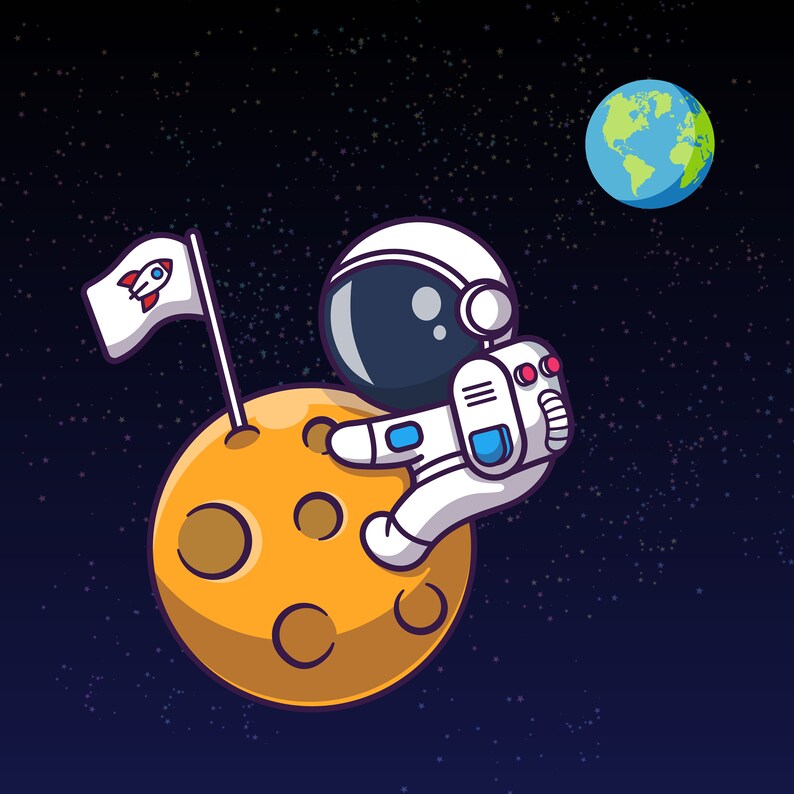 Astronaut Stuck the Landing in Space Canvas Print (digital Download ...