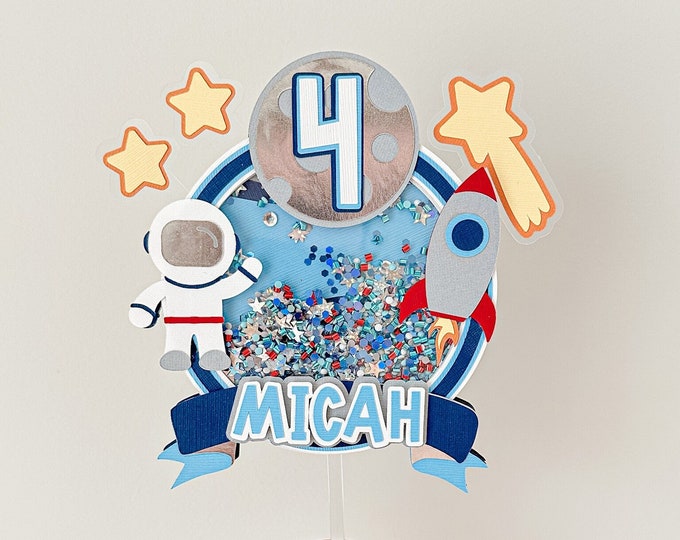 Boy Space Cake Topper, Boy Space Birthday, Outer Space Birthday Party ...