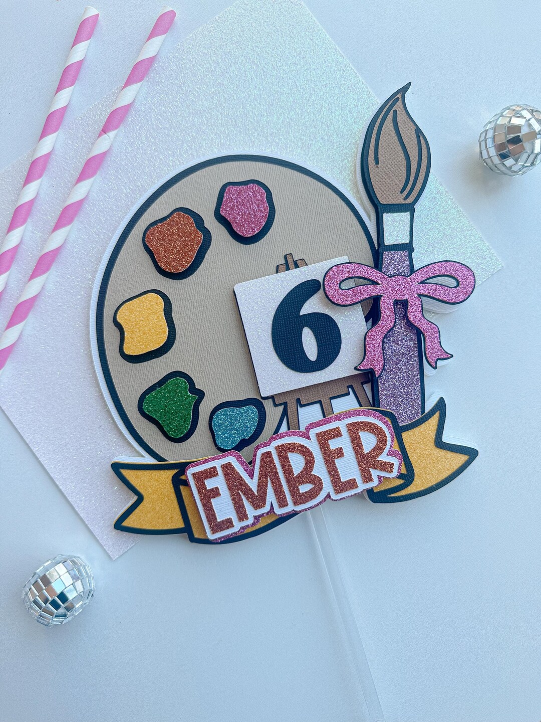 Artist Cake Topper, Painting Party Cake Topper, Painting Birthday ...