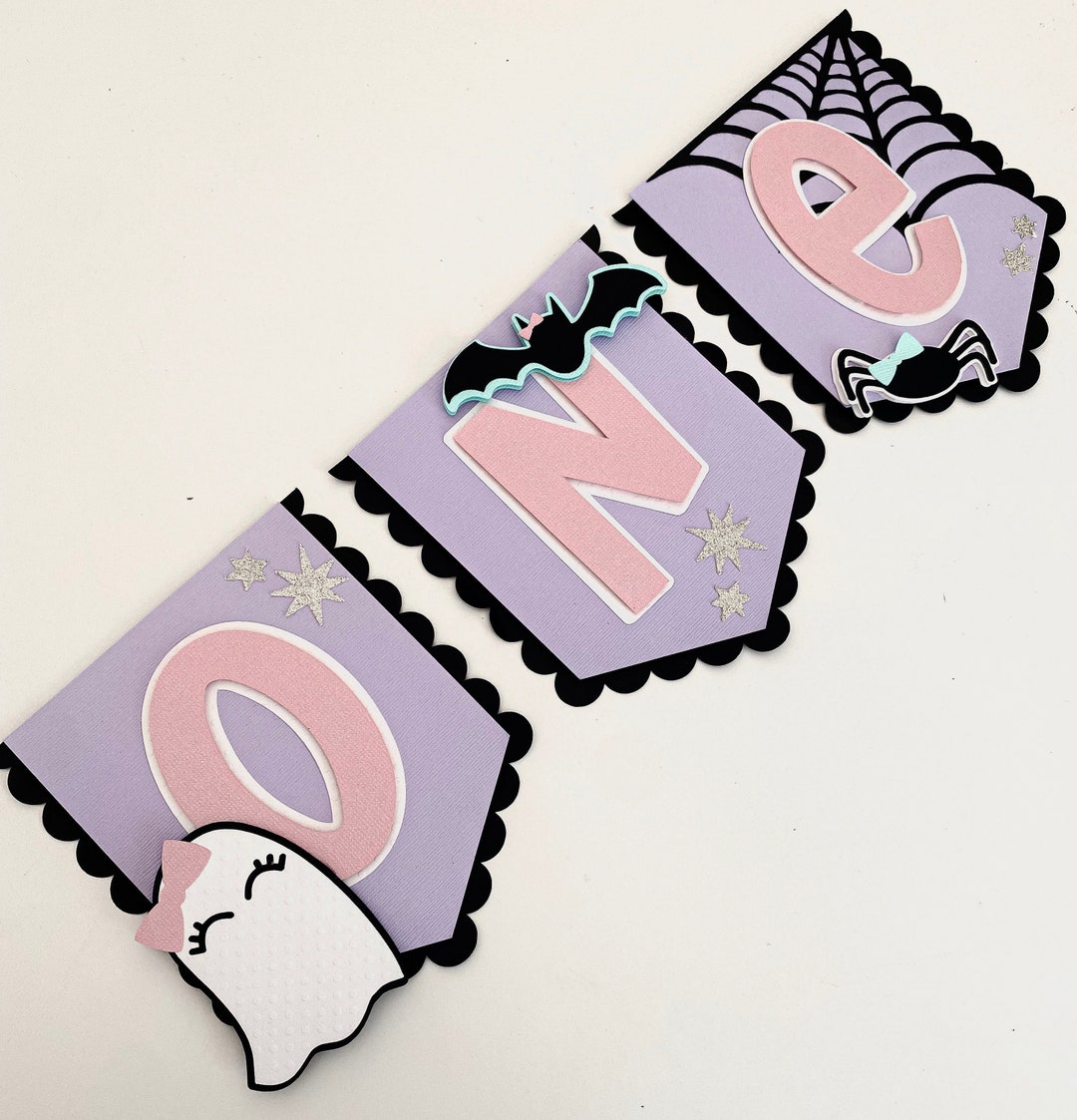 Spooky One Highchair Banner, Spooky One, Pink Halloween, Custom High ...