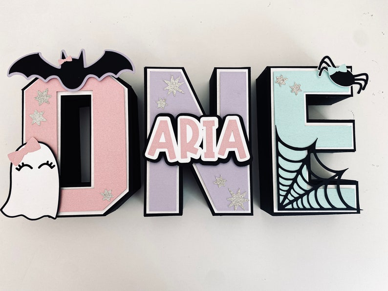 Spooky One 3D Letter the Spooky One Pink Halloween Custom - Etsy