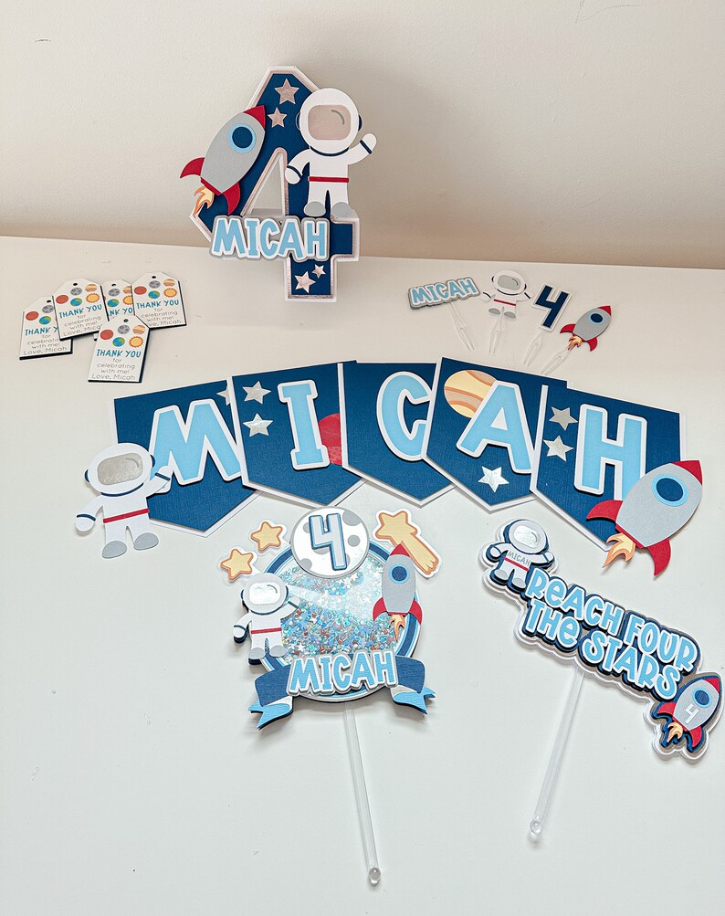 Boy Space Cake Topper Boy Space Birthday Outer Space - Etsy