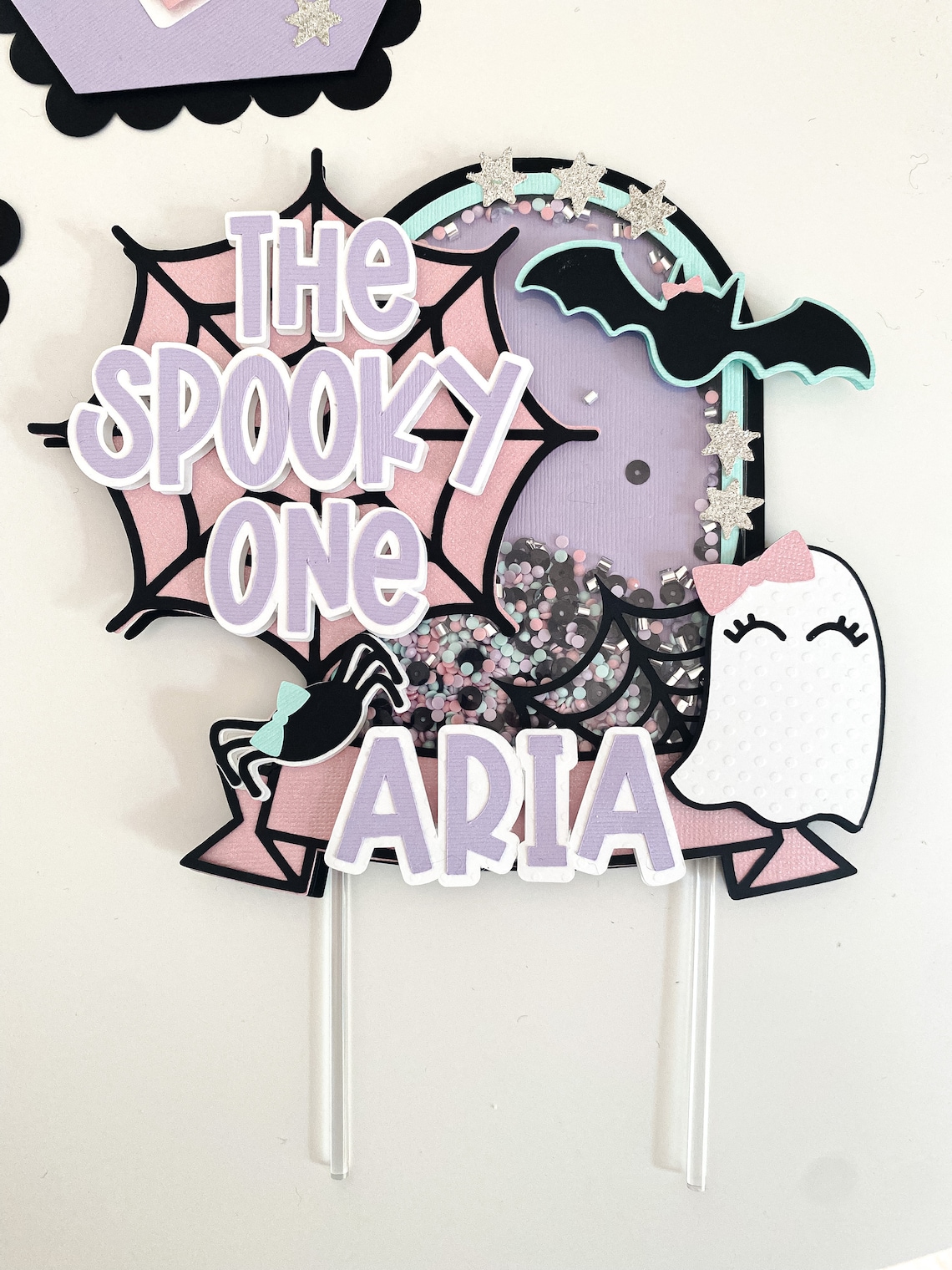 Spooky One Spooky Cake Topper Pink Halloween Cake Topper - Etsy