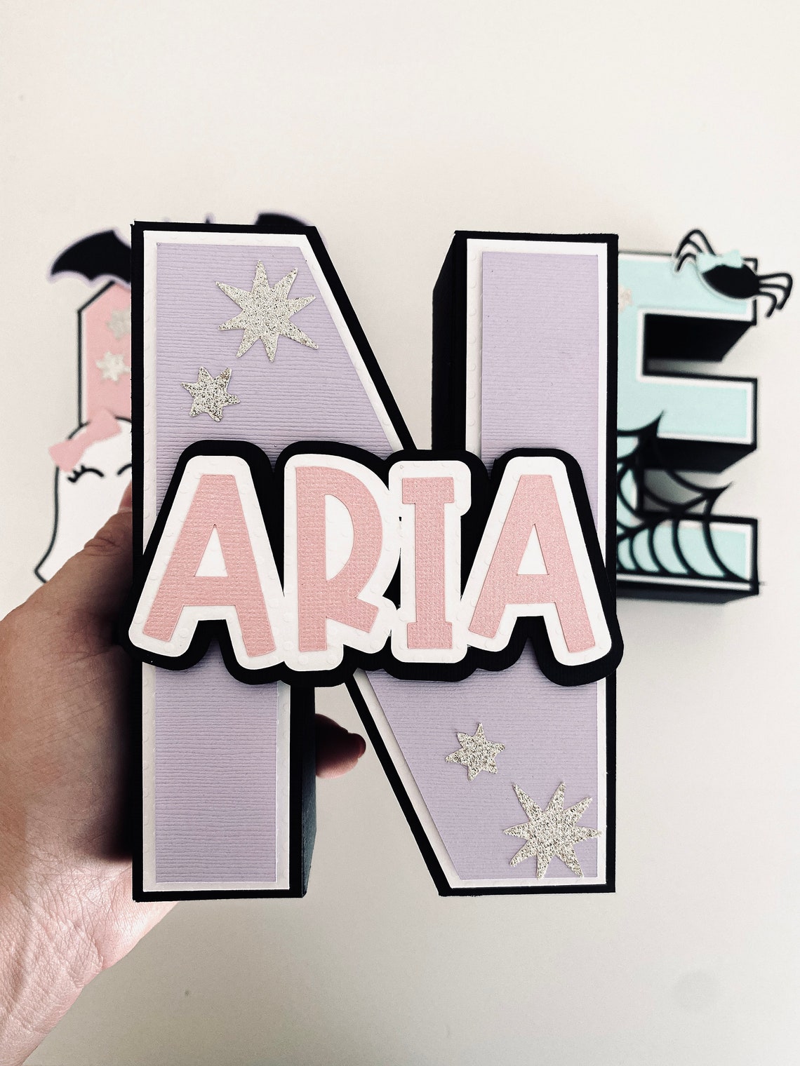 Spooky One 3D Letter the Spooky One Pink Halloween Custom - Etsy