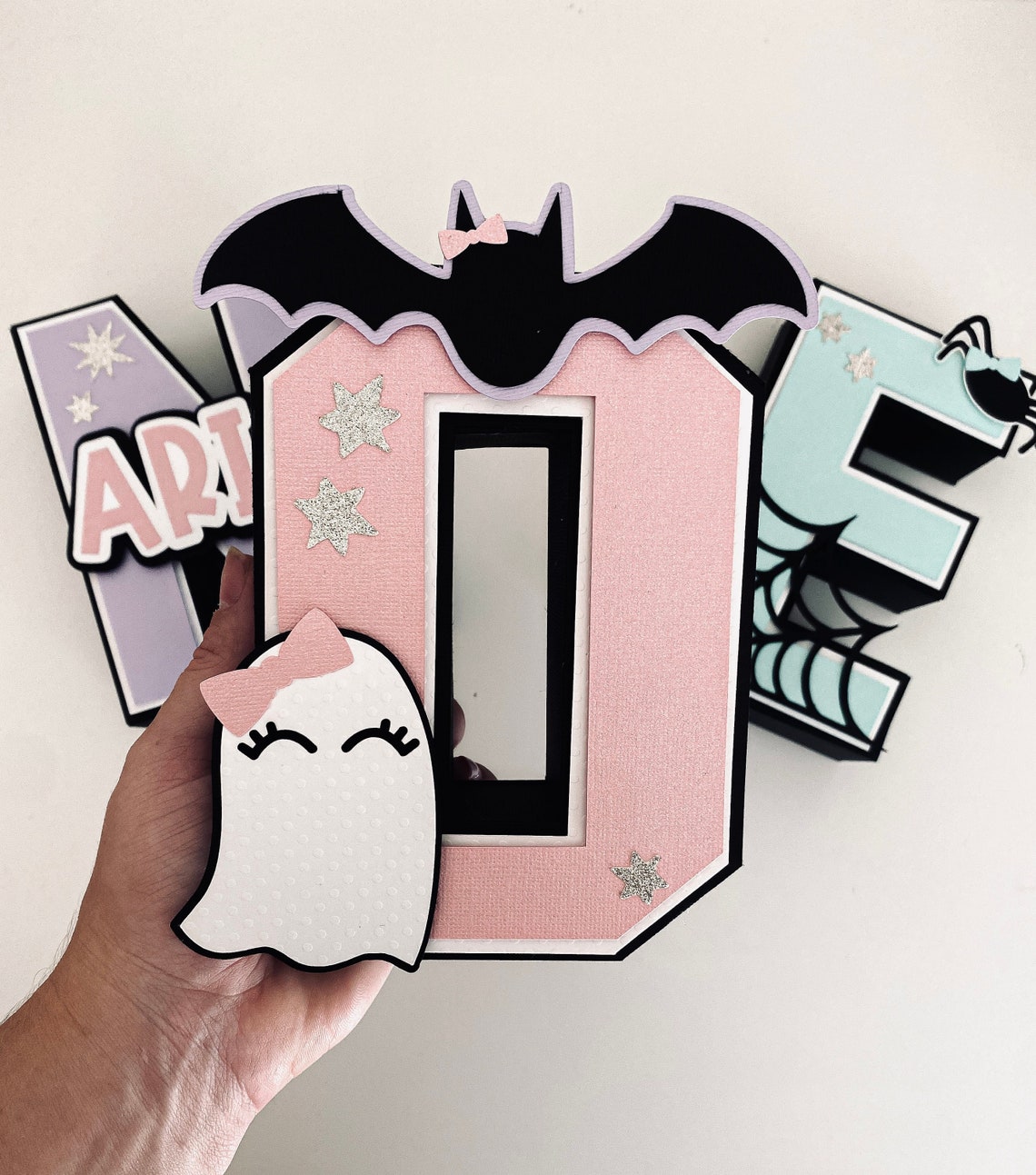 Spooky One 3D Letter the Spooky One Pink Halloween Custom - Etsy