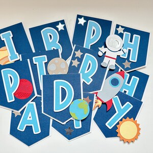 Boy Space Birthday Banner, Outer Space Banner, Boy Space Birthday ...