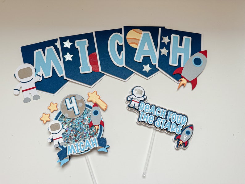 Boy Space Cake Topper Boy Space Birthday Outer Space - Etsy