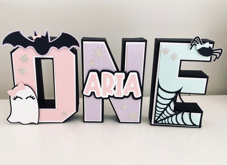 Spooky One 3D Letter the Spooky One Pink Halloween Custom - Etsy