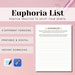 Euphoria List a Positive Practice to Uplift Your Spirits for - Etsy