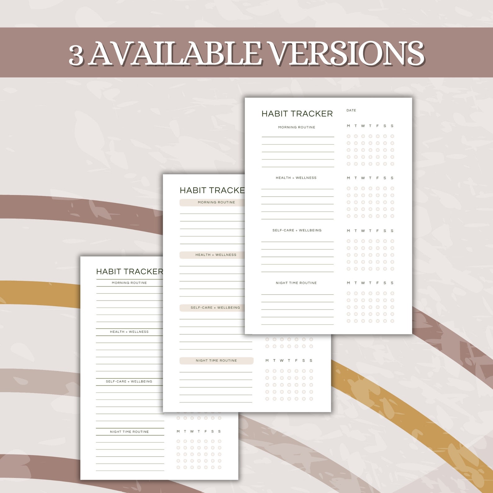 Daily Habit Tracker for Self-care, Productivity, Health, Morning and ...