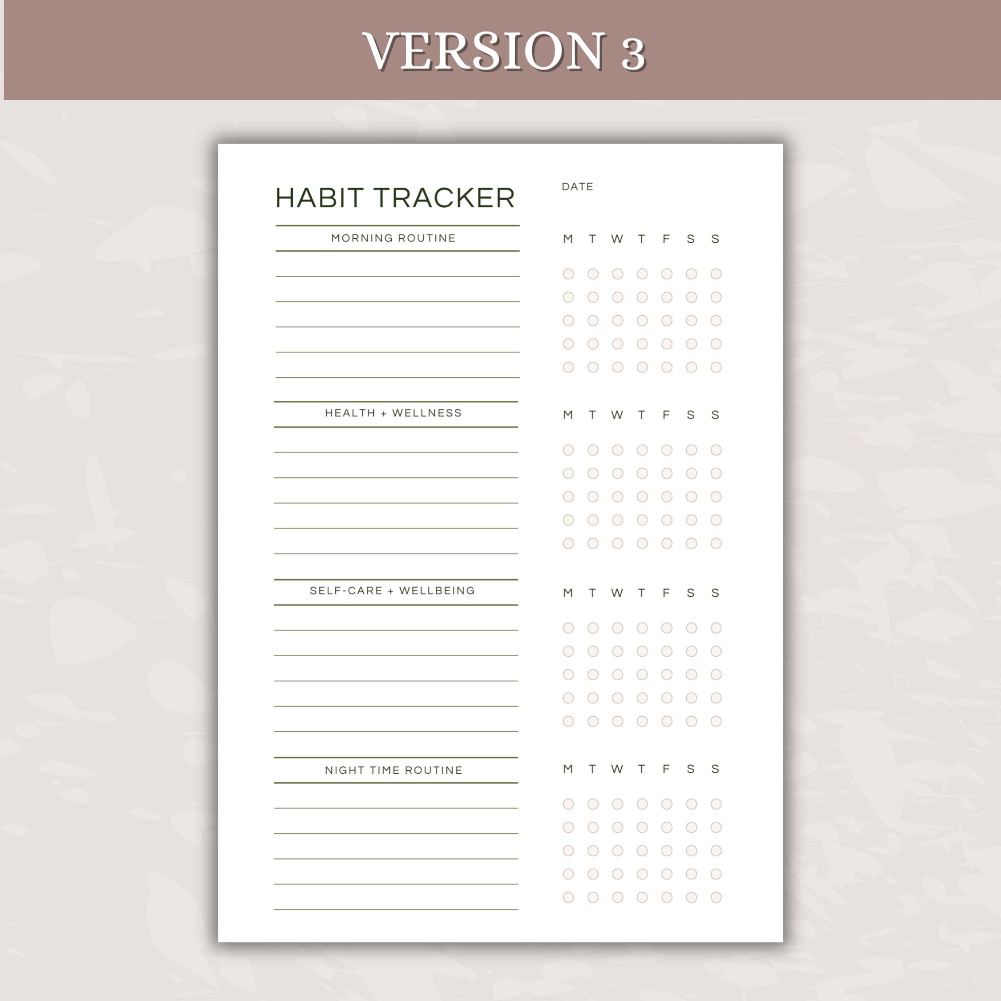 Daily Habit Tracker for Self-care, Productivity, Health, Morning and ...
