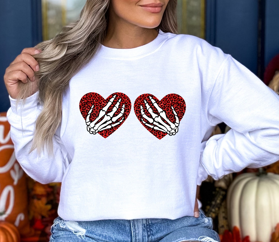 Skeleton Love Hearts - Fashion DTF Transfer - Hearts DTF Heat Transfers ...