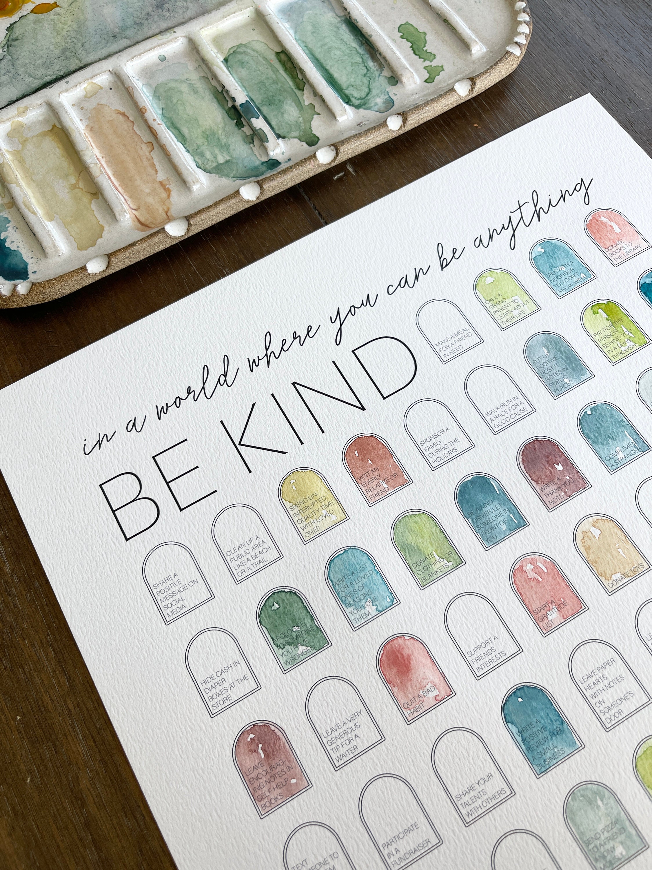 Be Kind Bucket List Kindness Matters Poster Family Gift - Etsy