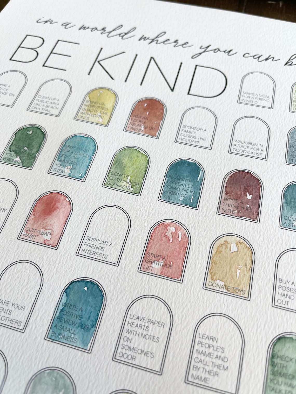 Be Kind Bucket List Kindness Matters Poster Family Gift - Etsy
