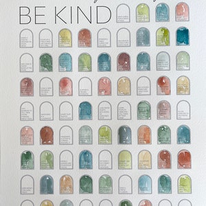 Be Kind Bucket List Kindness Matters Poster Family Gift Gratitude Gift ...