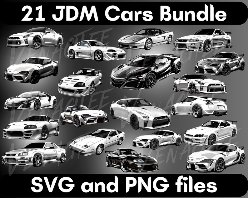 21 JDM Cars SVG and PNG Digital Downloadjapanese Cars - Etsy
