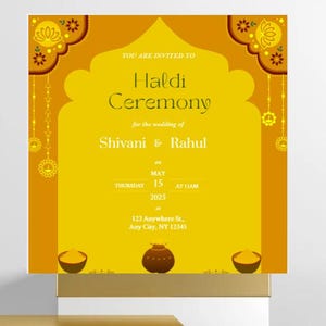 Beautiful Indian Haldi Invitation Card - Digital and Editable - Etsy