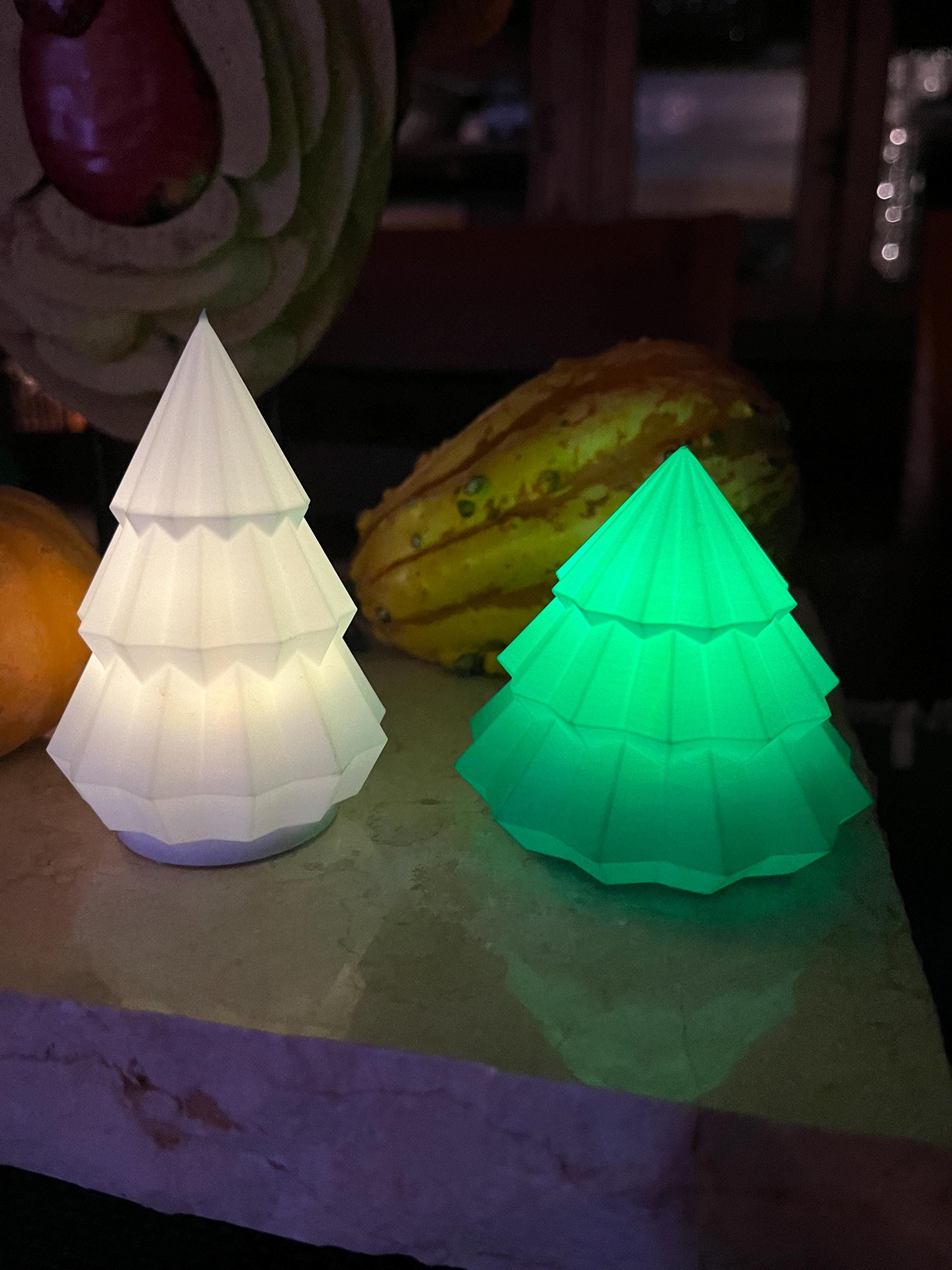 Cozy Tea Light Christmas Tree, Modern Holiday Décor, 3D Printed, Desk ...
