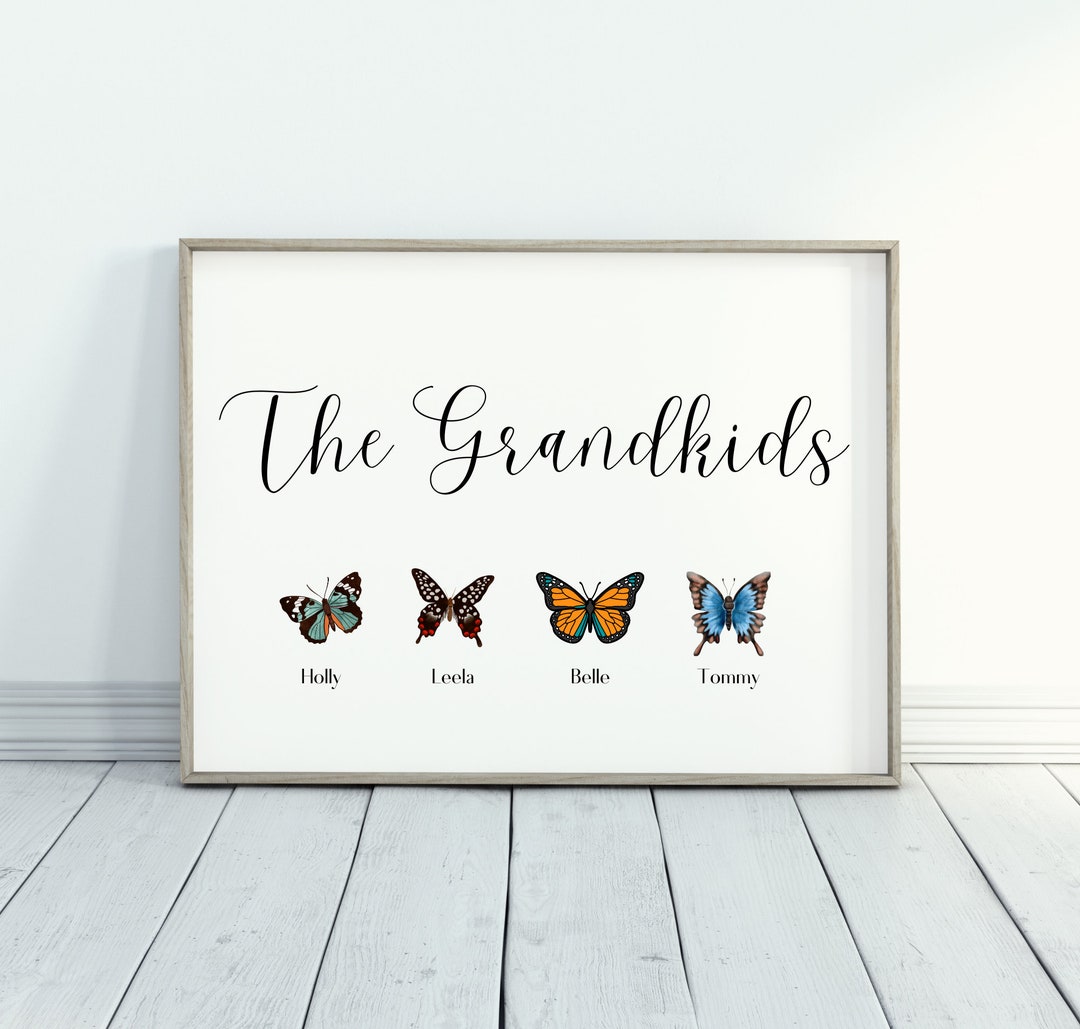 Personalised Grandchildren Print With Names, Mum Gift, Dad Gift, Great ...