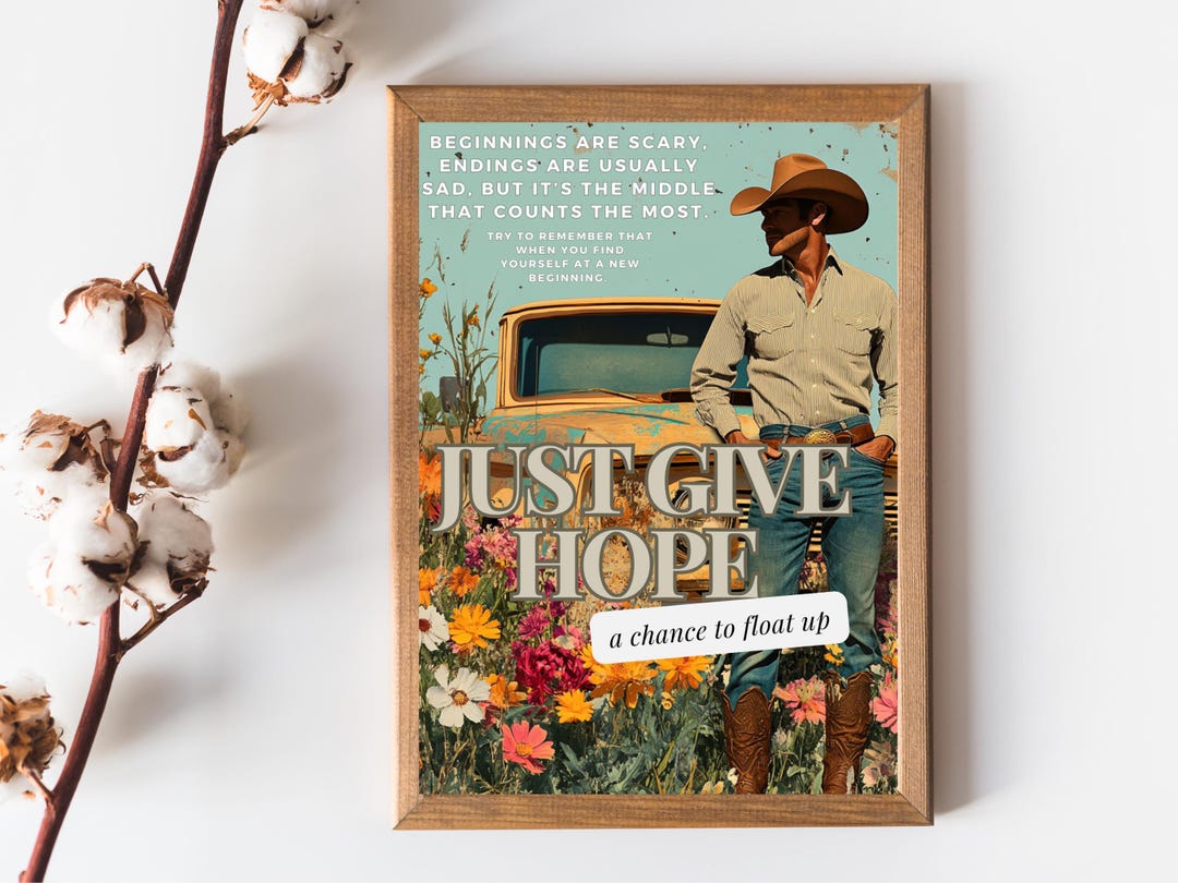 Hope Floats Movie Quote Print: Cowboy, Bronco, Wildflowers (digital ...