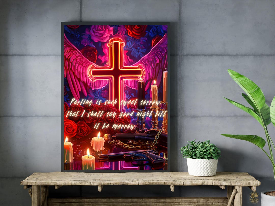 Romeo & Juliet Modern Art Print: Tragic Love Story (digital Download ...