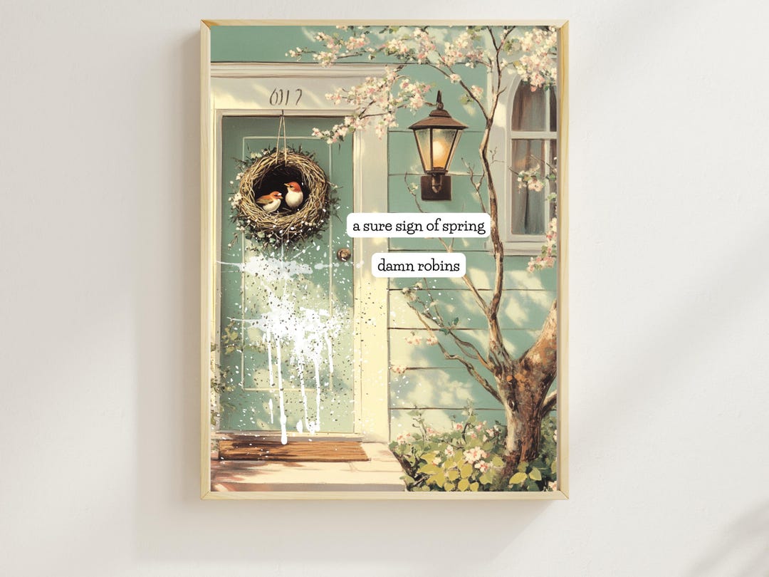 Springtime Wall Decor, Welcome Spring Decor, Cheeky Spring Art, Digital ...