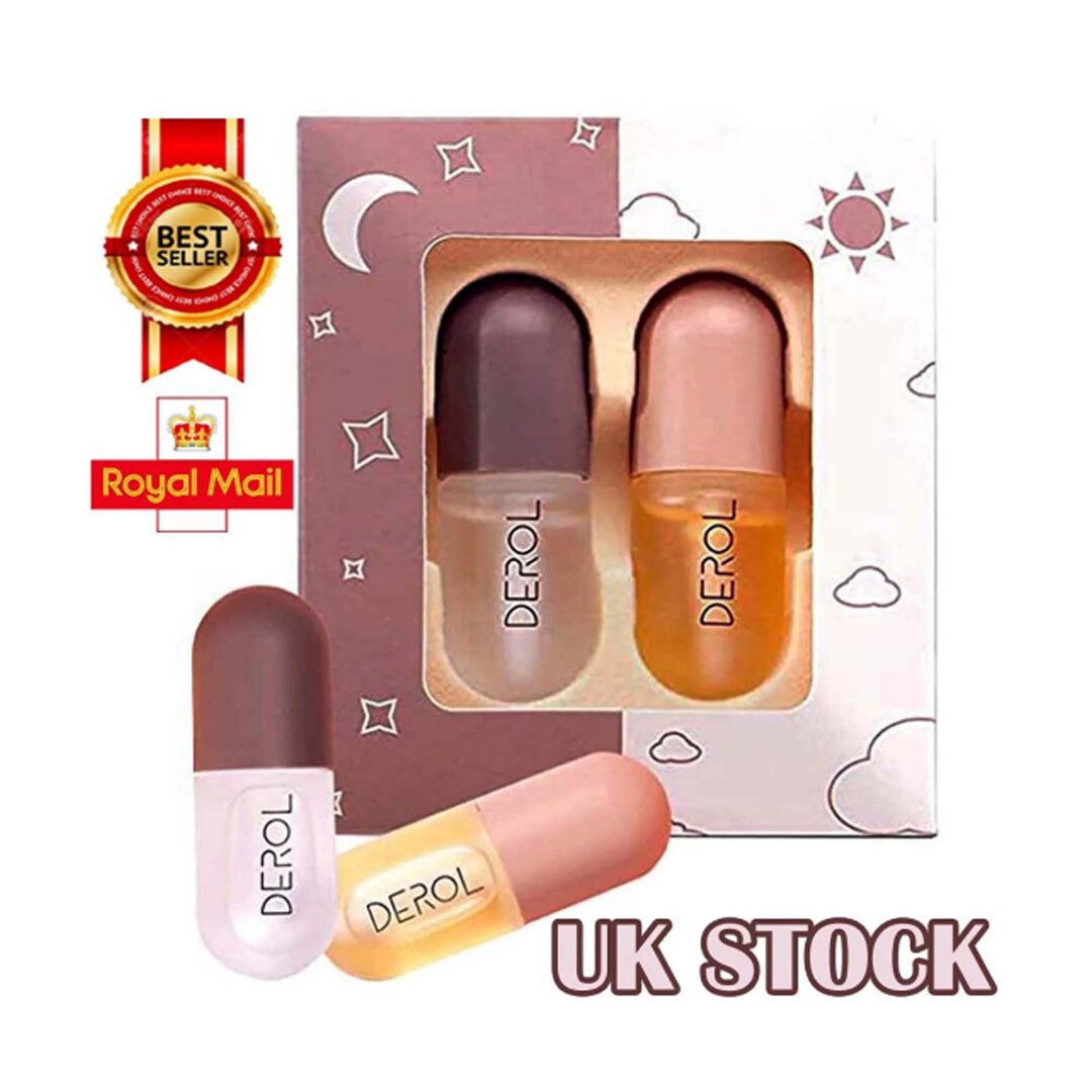 DEROL Day and Night Lip Plumper Gloss Volumising Lip Plump Enhancer ...