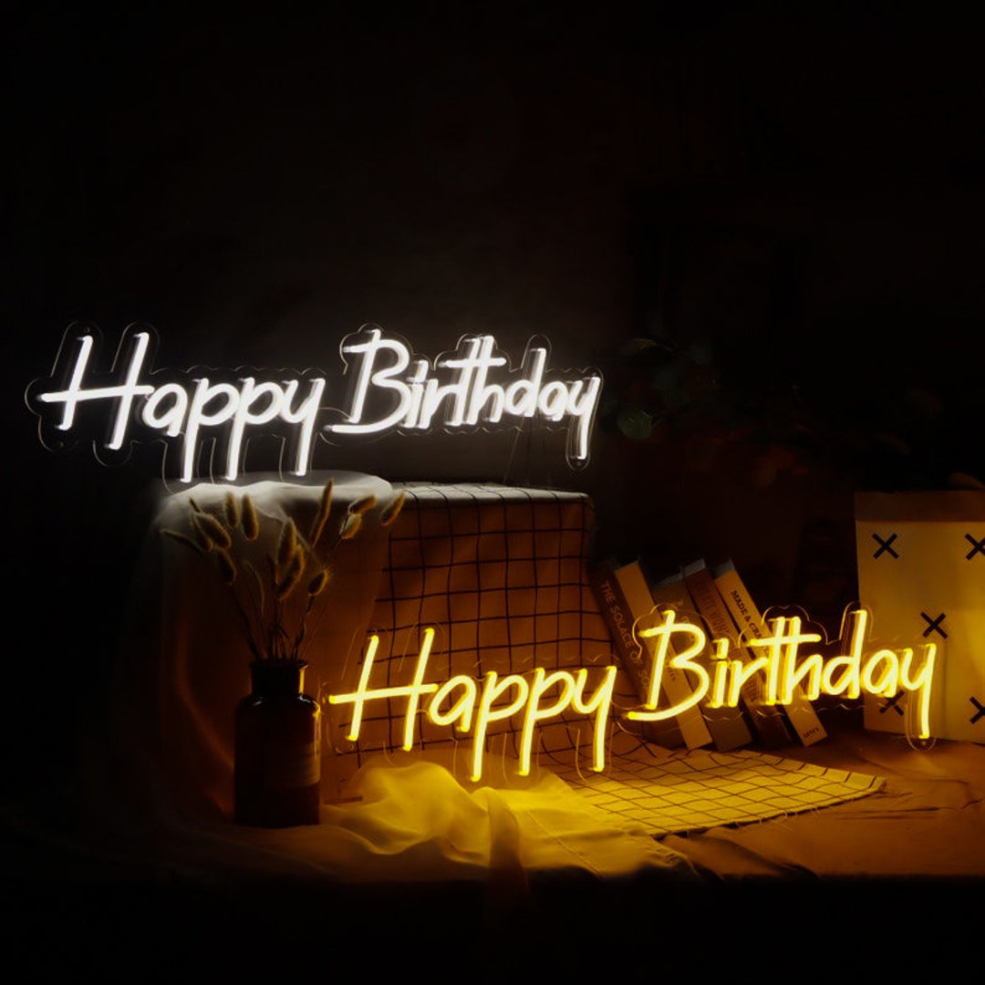 Happy Birthday Led Neon Sign, Birthday Decoration, Party Led Neon Sign, Happy Birthday Yard Sign ...