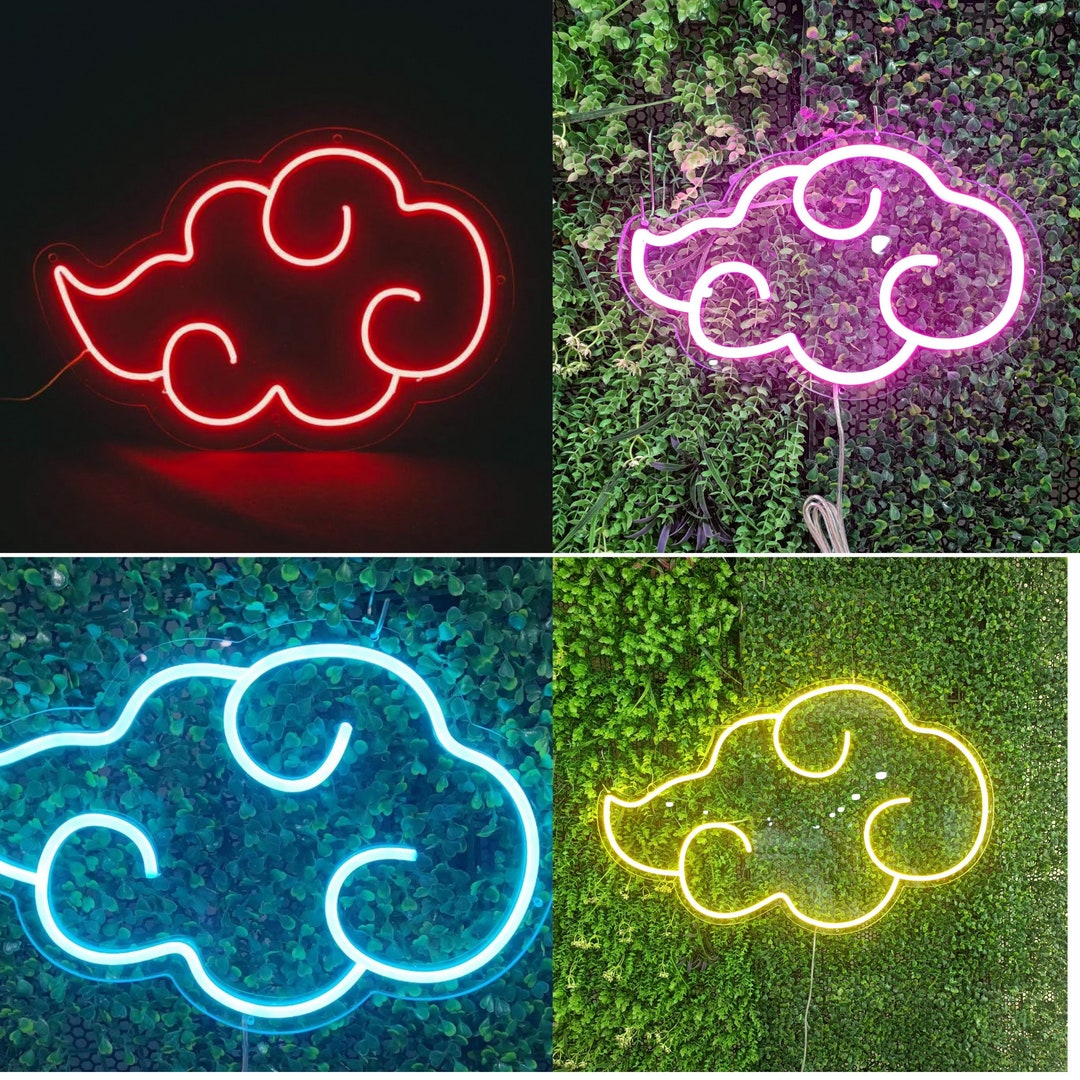 Anime Red Cloud Neon Sign, Led Light Neon Sign Bedroom, Kids Room Neon ...
