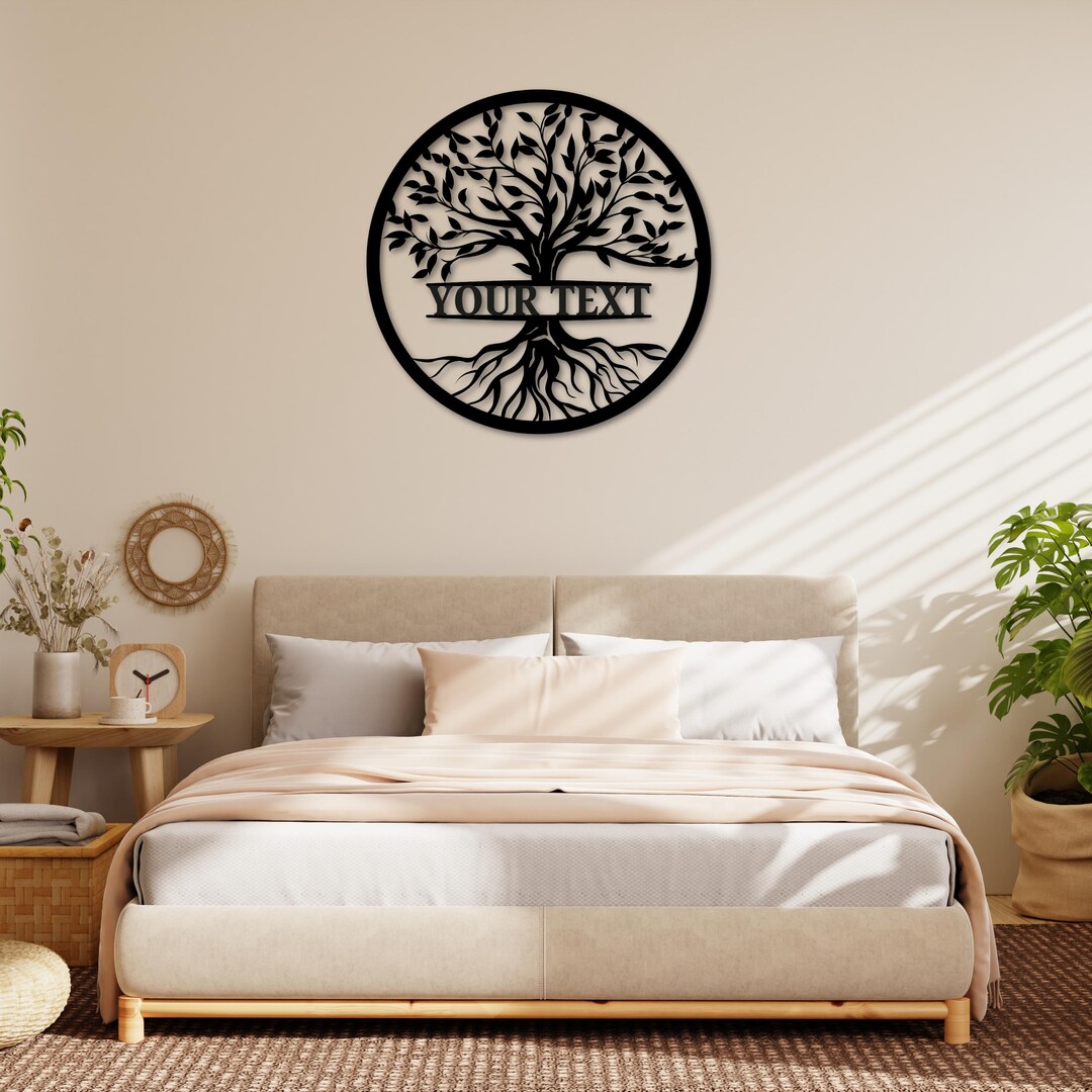 Personalized Metal Tree of Life Sign: Custom Last Name Wall Art - Etsy