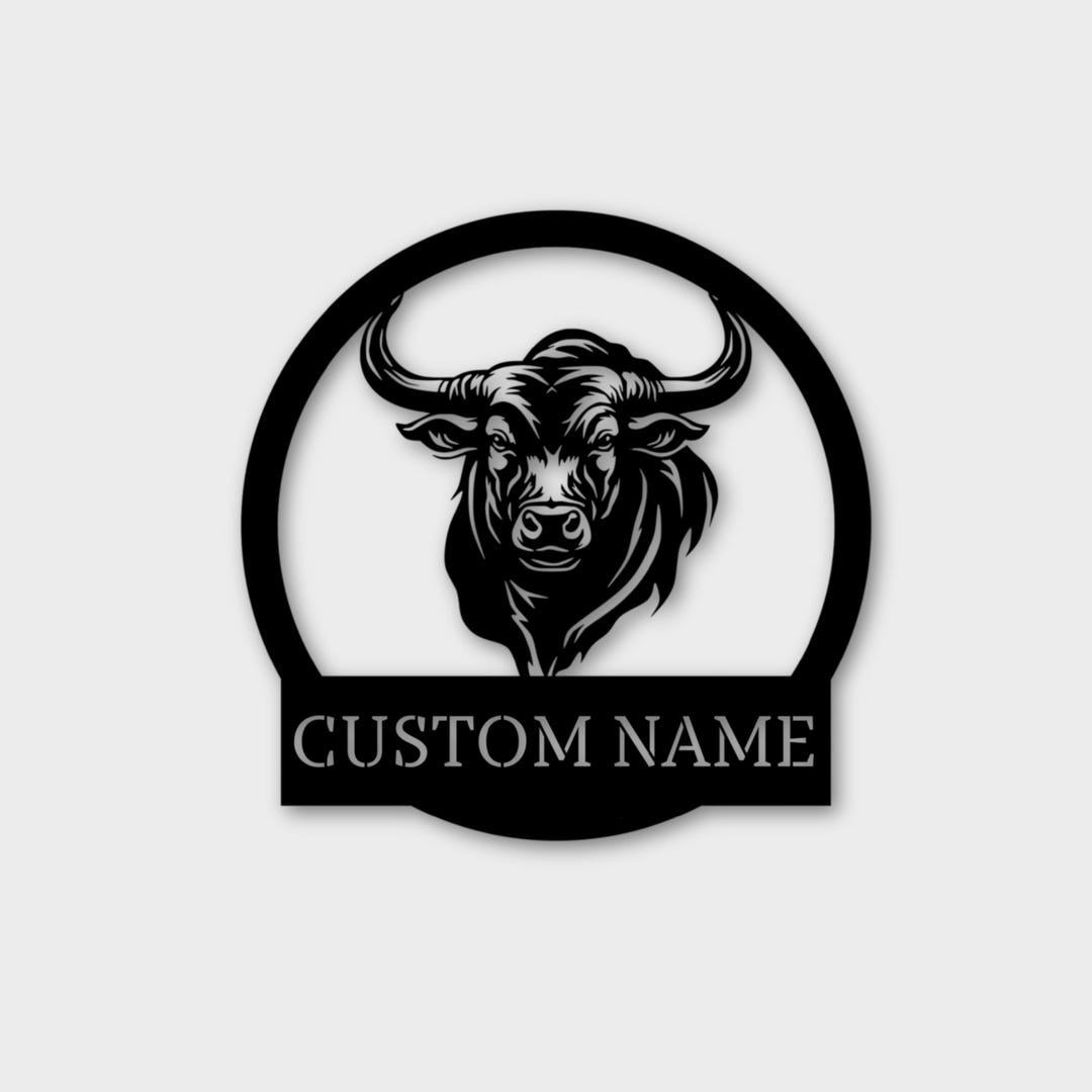 Personalized Metal Bull Sign, Farm Ranch Decor, Your Tex - Etsy