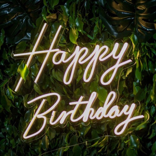 Neon Birthday Banner - Etsy