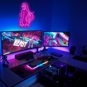 Zero Two Anime Neon Sign Led Light Cute Kawai Girls, Neon Sign Bedroom ...