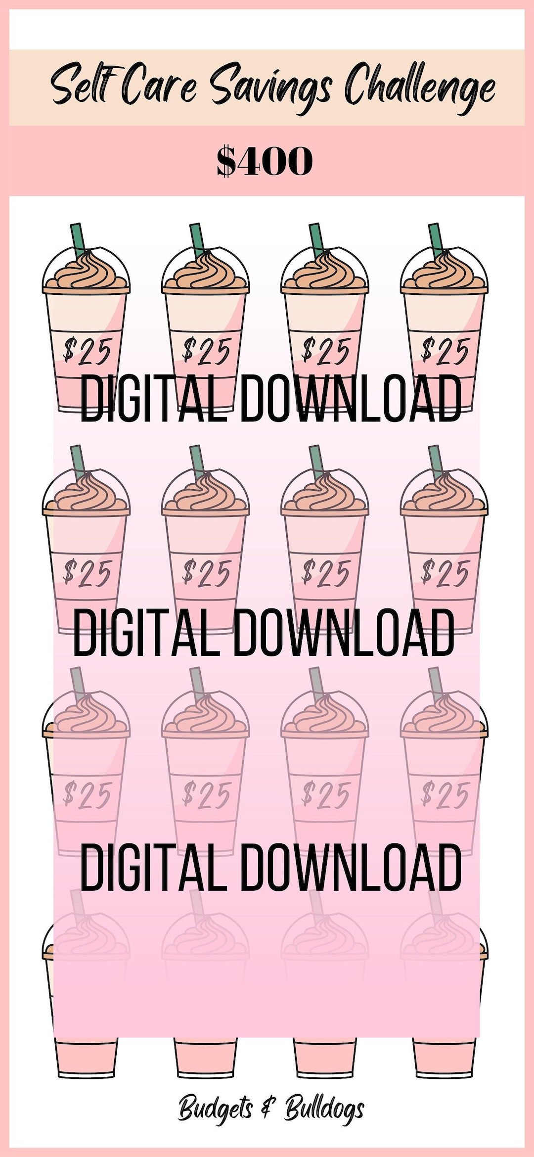 Digital Download, Self Care Savings Challenge, Instant Download ...