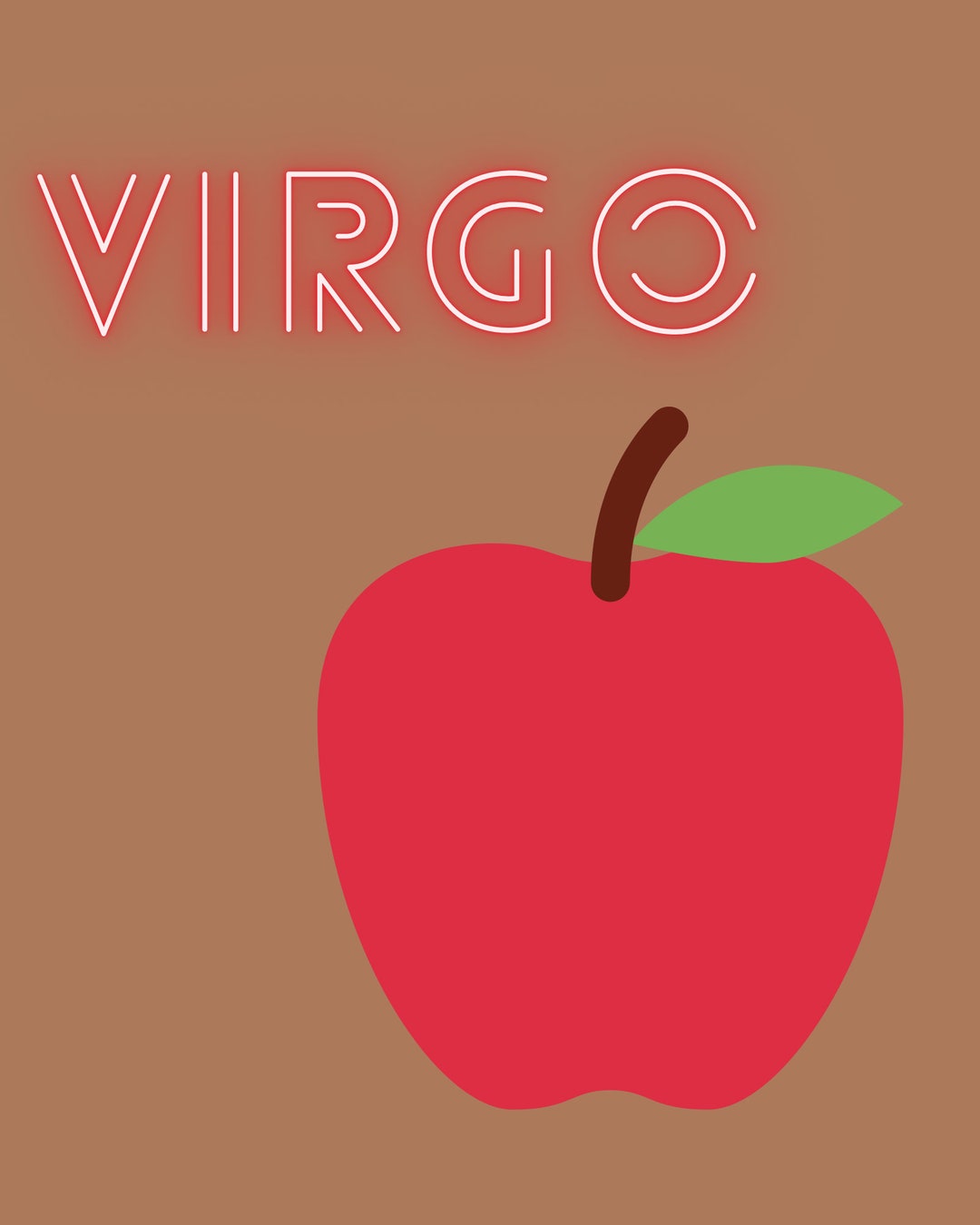 Zodiac Fruit Virgo Apple Wall Art - Etsy