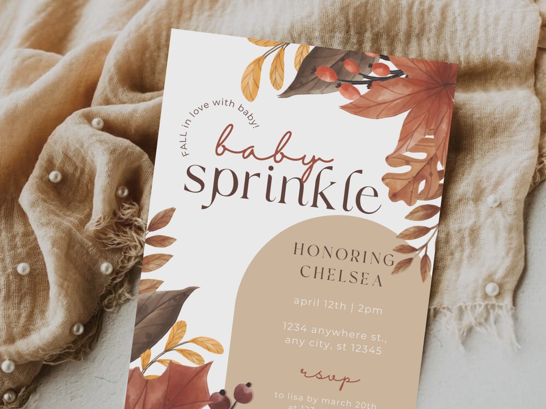 Fall Baby Sprinkle Invitation Fall Baby Sprinkle Fall Boy Baby Sprinkle ...