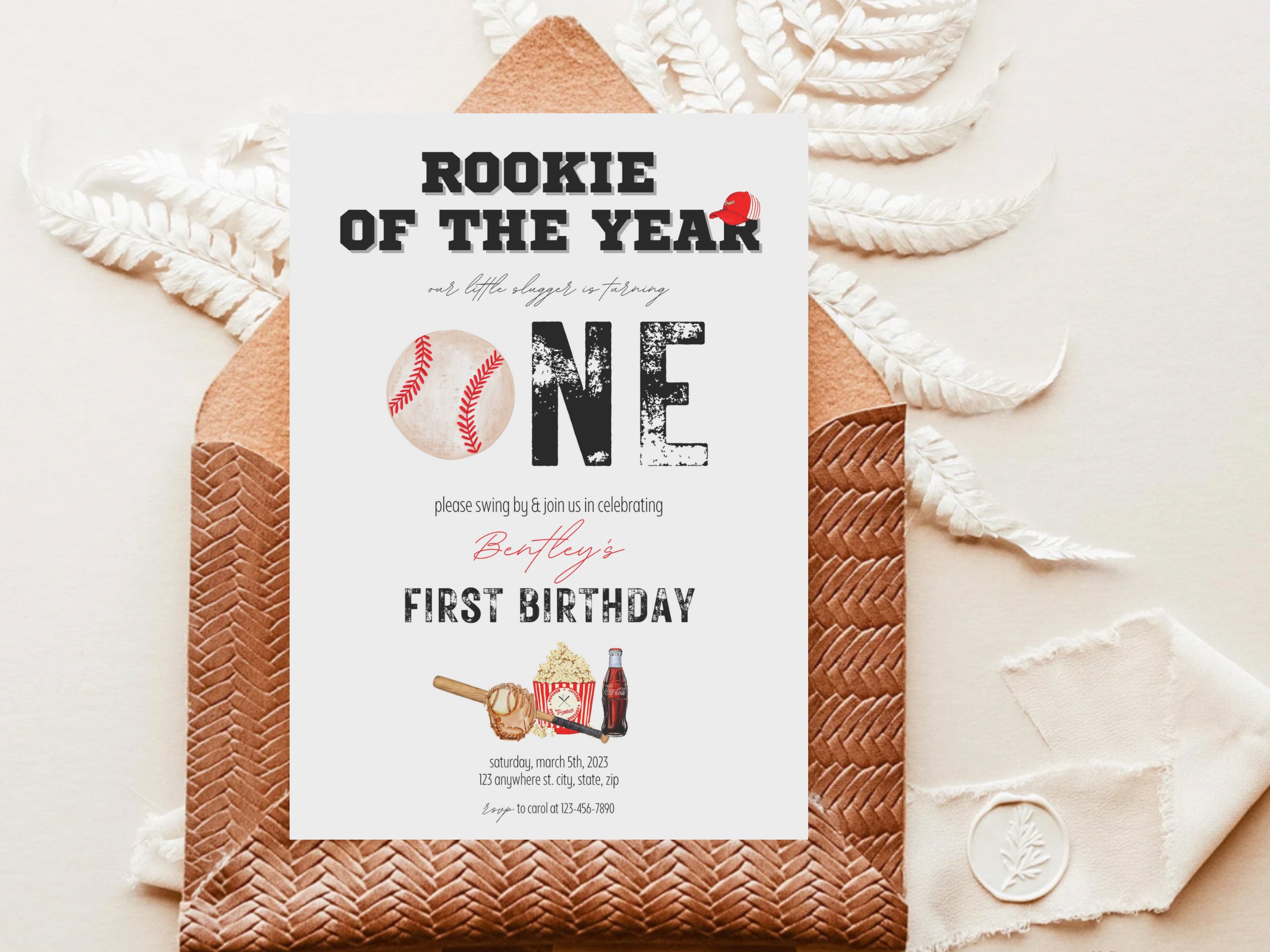 Baseball Birthday Invitation, Little Slugger First Birthday Invite ...