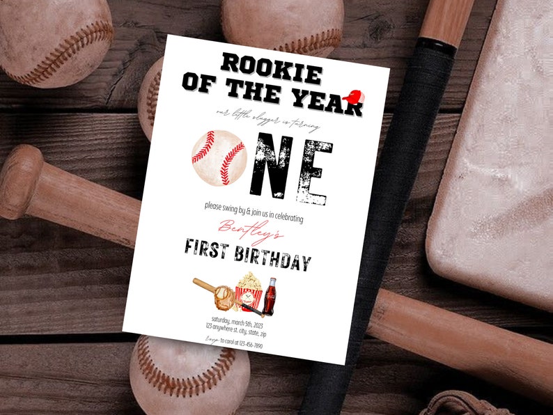 Baseball Birthday Invitation, Little Slugger First Birthday Invite ...