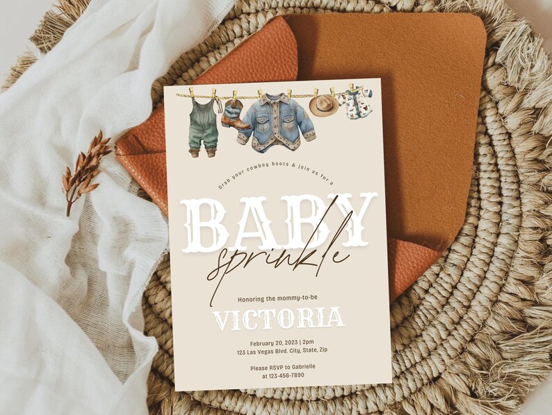 Western Baby Sprinkle Invitation: Cowboy Rodeo Theme (digital Download ...