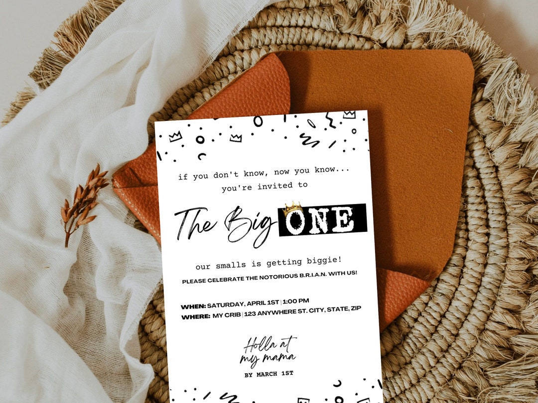 Notorious One Birthday Invitation Canva Template, Notorious One Bday ...