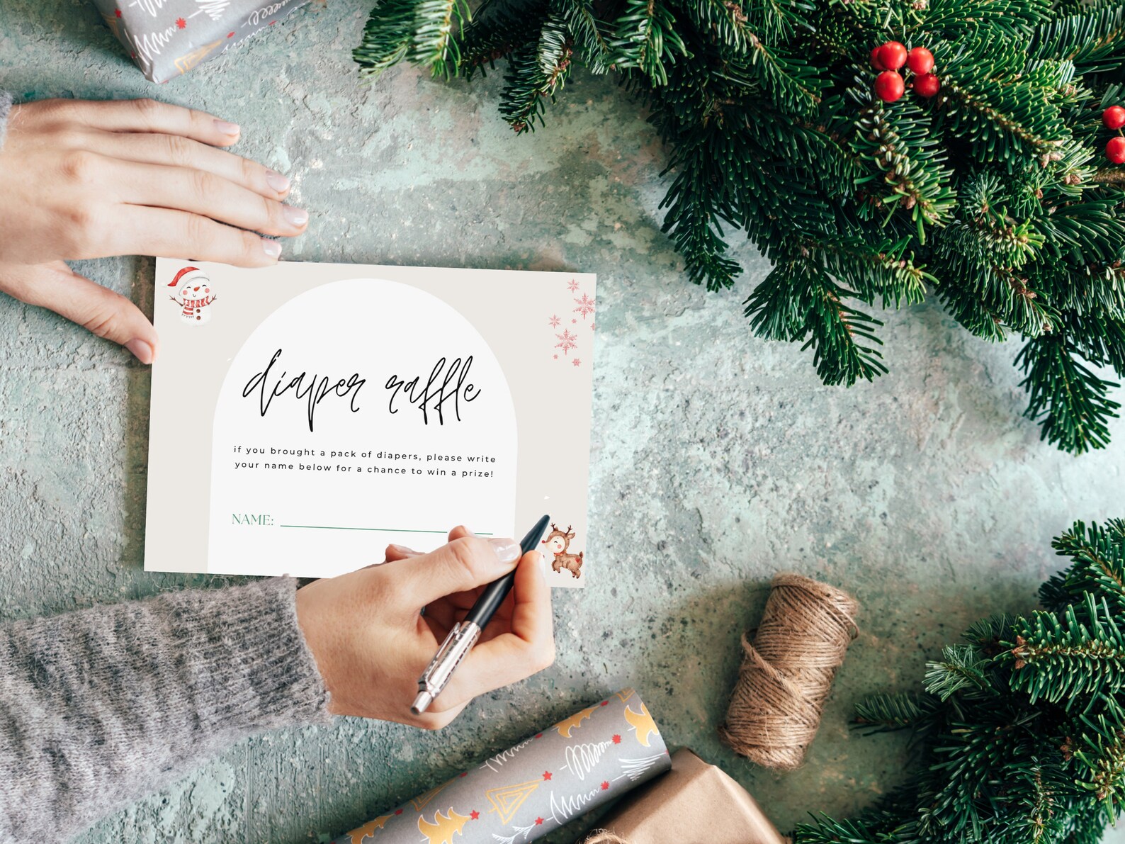 Winter Baby Sprinkle Invitation Template, Christmas Baby Sprinkle ...